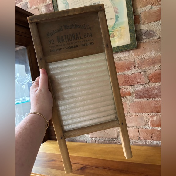 Vintage Accents Vintage National Washboard Co Glass And Wood